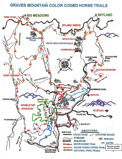 Maps of Graves Mountain Farm - places and trails, plus neighbors